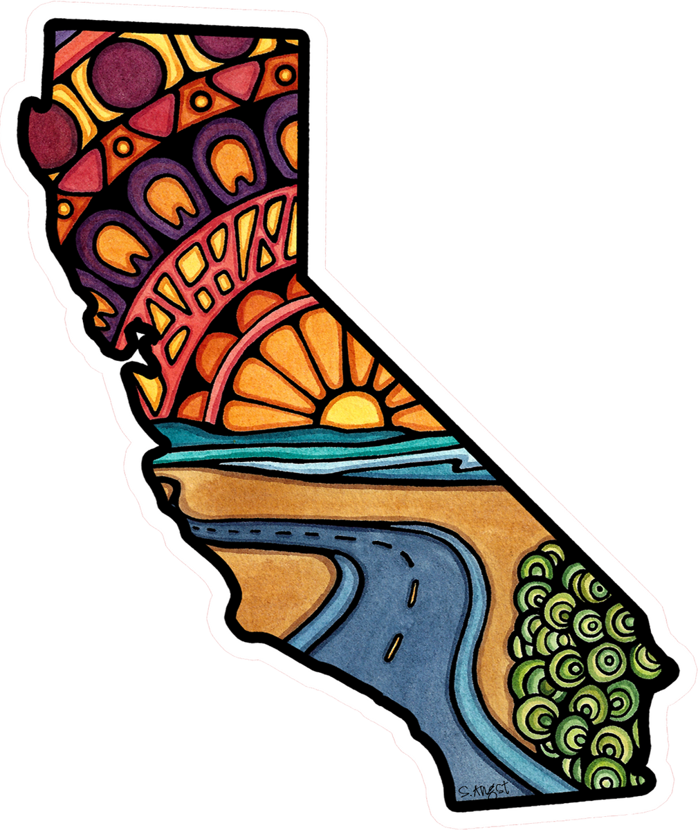 California State Sticker – Sarah Angst Wholesale